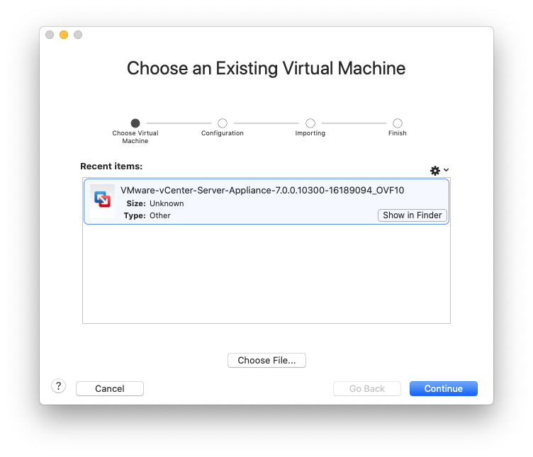 vCenter 7.0 on VMware Fusion – Binaryspiral